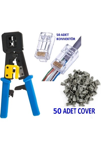 Uğur Tekno Yeni Nesil RJ45 Ağ Pensesi + 50 Adet Jack + 50 Adet Kılıf Uğur Tekno Yeni Nesil RJ45 Ağ Pensesi + 50 Adet Jack + 50 Adet Kılıf