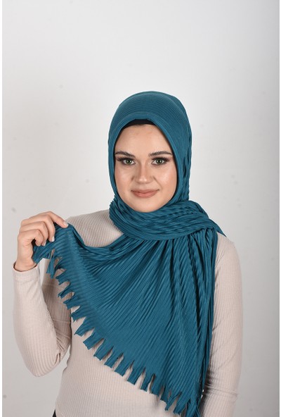 Desenli Plseli Likralı Hazır Şal