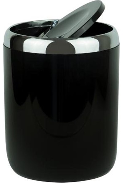 Primanova Lima Krom Dekorlu Siyah 6 Litre Çöp Kovası Primanova Lima Krom Dekorlu Siyah 6 Litre Çöp Kovası