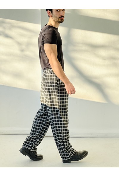Retrobird Pilili Straight Rahat Pantolon Erkek Siyah