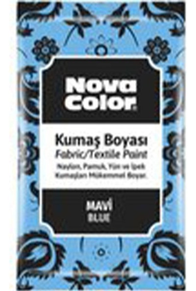 Nova Color Toz Kumaş Boyası 12 gr Mavi NC-902 Nova Color Toz Kumaş Boyası 12 gr Mavi NC-902