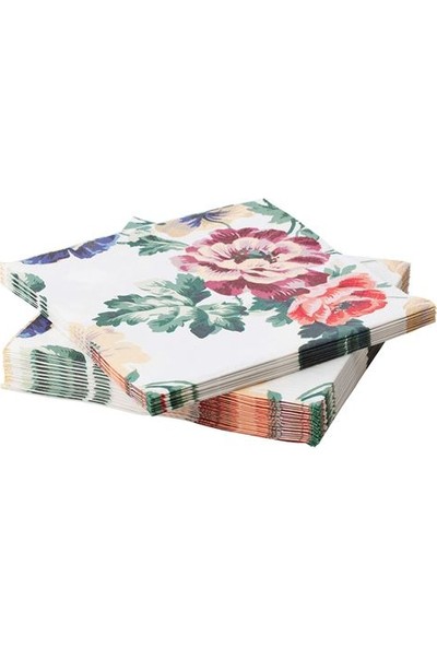 IKEA Servis Peçete Beyaz Ikea Çiçek Desenli-Çok Renkli 33X33 cm 30'lu Desenli Peçete IKEA Servis Peçete Beyaz Ikea Çiçek Desenli-Çok Renkli 33X33 cm 30'lu Desenli Peçete