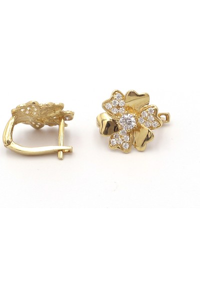 Saçak Kuyumculuk Çiçek Tasarım Altın Küpe