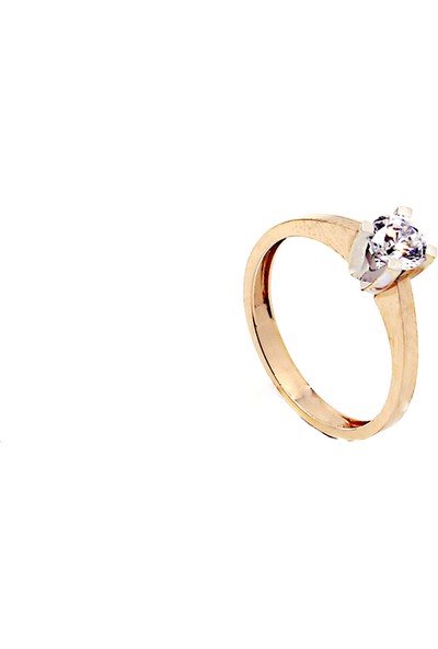 Saçak Kuyumculuk Tektaş Rose Altın Yüzük