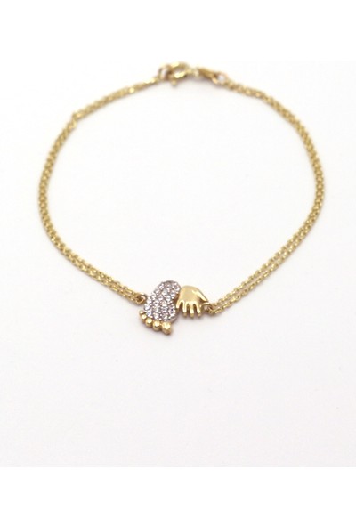 Saçak Kuyumculuk Forse Zincirli Figürlü Altın Bileklik