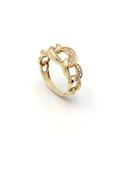 Saçak Kuyumculuk Fantezi Gurmet Taşlı Tasarım Altın Yüzük