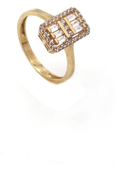 Saçak Kuyumculuk Tektaş Baget Altın Yüzük 656