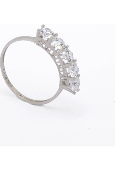 Saçak Kuyumculuk Beştaş Tasarım Beyaz Altın Yüzük 805