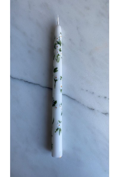 Candle Clock Papatya Desenli Şamdan Mumu-Daısy