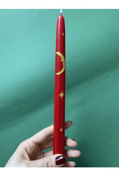 Candle Clock Aydede Desenli Şamdan Mumu-Moon Night