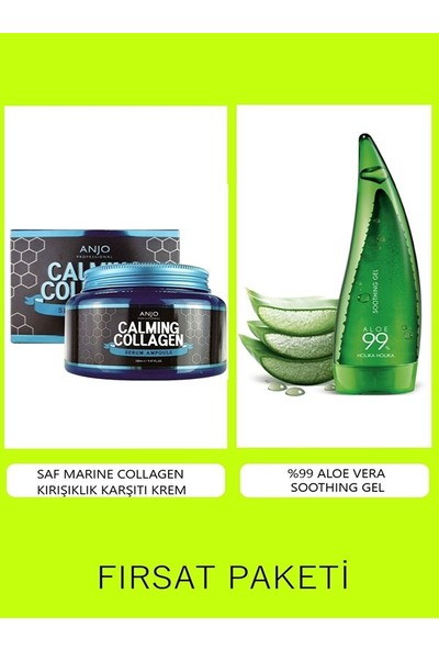 Aloe Vera Jeli 99% Soothing Gel 250 Ml+ Anjo Saf Marine Kolajen Kırışıklık Karşıtı Kremi Aloe Vera Jeli 99% Soothing Gel 250 Ml+ Anjo Saf Marine Kolajen Kırışıklık Karşıtı Kremi