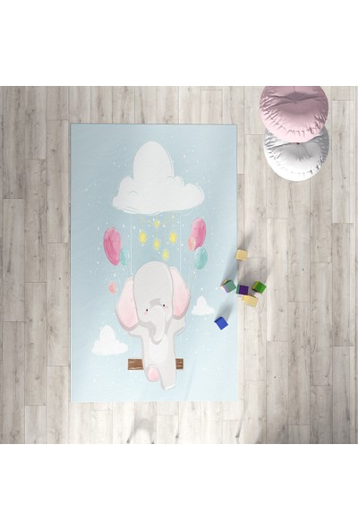 Evperest Balonlu Fil Çocuk Odası Halısı