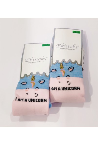 Ekinoks Sock Unıcorn Desenli Kız Çocuk Külotlu Çorap