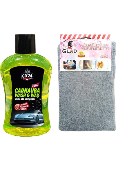 GD24 Carnauba Cilalı Oto Şampuanı + Mikrofiber Kurulama Havlusu (50X70 Cm) GD24 Carnauba Cilalı Oto Şampuanı + Mikrofiber Kurulama Havlusu (50X70 Cm)