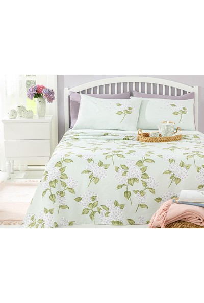 Madame Muko Baskılı Tek Kişilik Pike Takımı - Su Yeşili