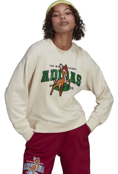 Adidas Bambi Sweater Kadın Günlük Sweatshirts HD2754 Beyaz Adidas Bambi Sweater Kadın Günlük Sweatshirts HD2754 Beyaz