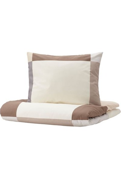 IKEA Çift Kişilik Nevresim Takımı, Kahverengi Ikea 240X220 cm Pamuk Kahverengi Kare Çizgi IKEA Çift Kişilik Nevresim Takımı, Kahverengi Ikea 240X220 cm Pamuk Kahverengi Kare Çizgi