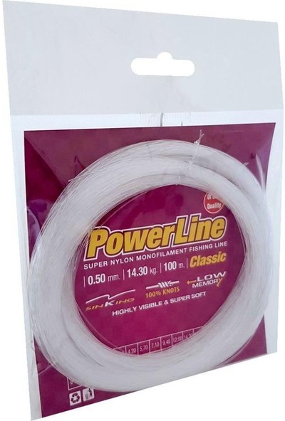 Powerline Classic 100 mt Poşet Misina Beyaz Powerline Classic 100 mt Poşet Misina Beyaz