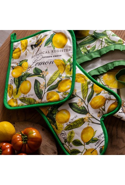 Vivamaison Isıya Dayanıklı Desenli Özel Fırın Eldiveni, Tutacak Set