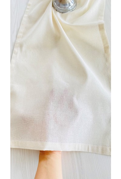 White Alamode Ham Keten Tasarım Düz Runner