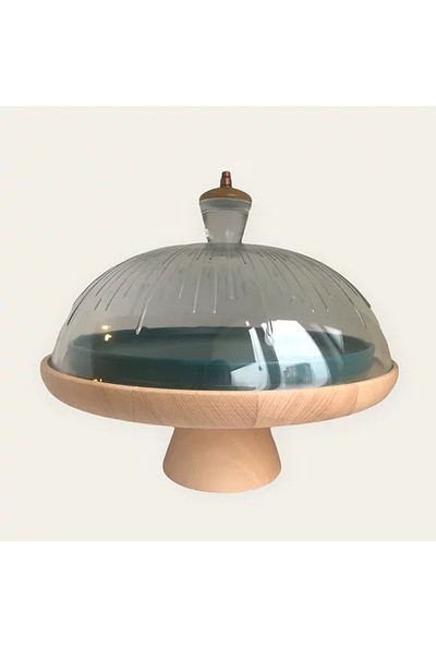 Nordhus Petrol Mavi Tabaklı Ahşap Servis Ayaklı Cam Faunus