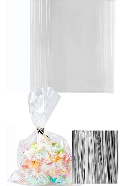 Big Party Store Kurabiye Jelatini Şeffaf Parlak Poşet 50'li Gümüş Tel Klips Hediyeli Big Party Store Kurabiye Jelatini Şeffaf Parlak Poşet 50'li Gümüş Tel Klips Hediyeli