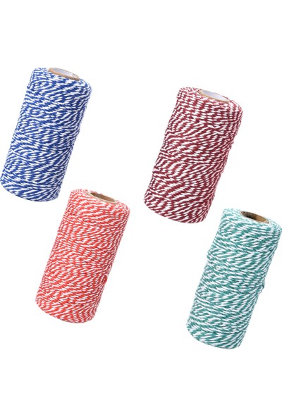 Catteo Hediye Paketleme Bağlama Tel Renkli Dekoratif Ip - 4 Rulo (Yurt Dışından)