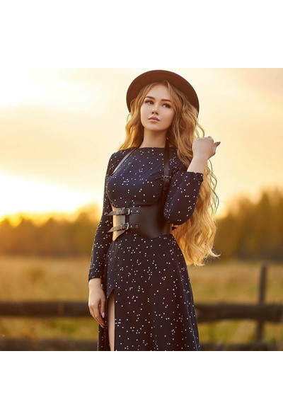 Sweet Demon Göğüs Altı Detaylı Ayarlanabilir Elbise Üzeri Deri Korse Kemer Siyah Sweet Demon Göğüs Altı Detaylı Ayarlanabilir Elbise Üzeri Deri Korse Kemer Siyah