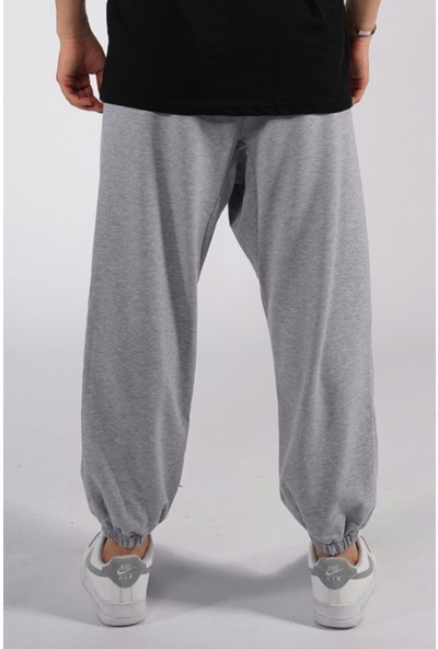 La Gizzia Büyük Beden Gri Oversize Eşofman Altı