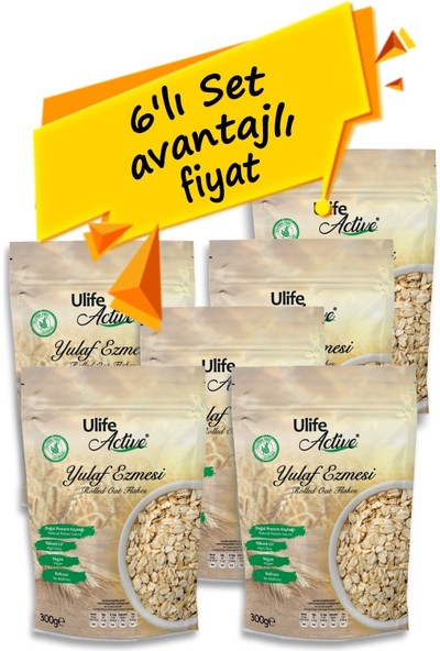 Ulife Active Glutensiz Yulaf Ezmesi 300 gr. - 6 Adet Ulife Active Glutensiz Yulaf Ezmesi 300 gr. - 6 Adet