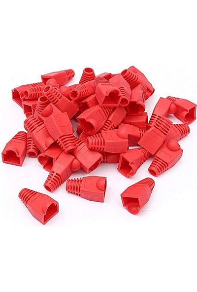 Polaxtor RJ45 Cat5 Cat6 Kılıf (100 Adet) - Kırmızı Polaxtor RJ45 Cat5 Cat6 Kılıf (100 Adet) - Kırmızı