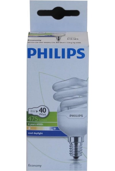 Philips E14 Duylu 8W Günışığı Tasarruflu Ampül Philips E14 Duylu 8W Günışığı Tasarruflu Ampül