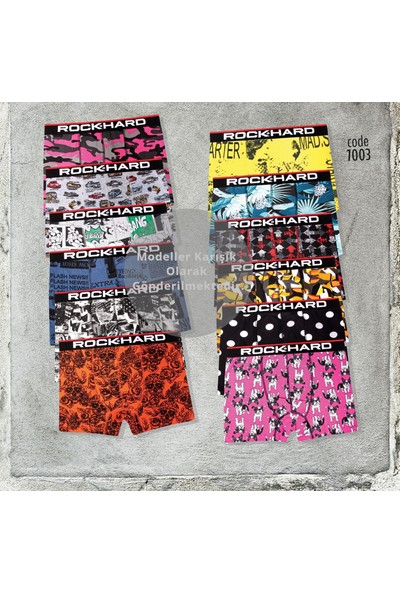 Rockhard Erkek Desenli Boxer Likralı 6'lı