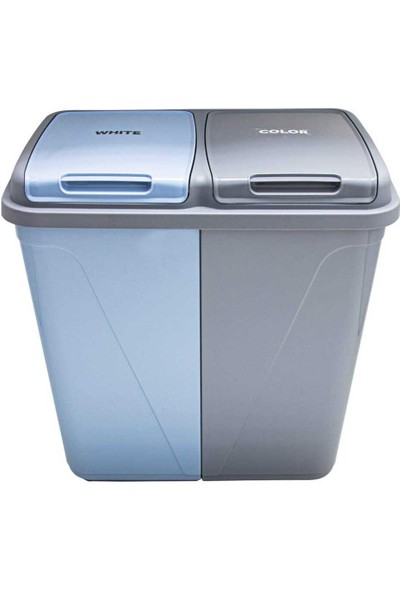 Violet 60 Litre Çift Gözlü Çamaşır Sepeti Gri-Mavi Violet 60 Litre Çift Gözlü Çamaşır Sepeti Gri-Mavi