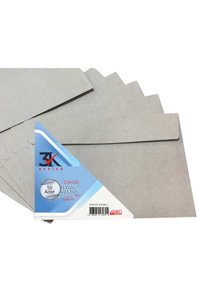 Office-3k Elvan Kraft Mektup Zarfı – 50 Adet - Silikonlu