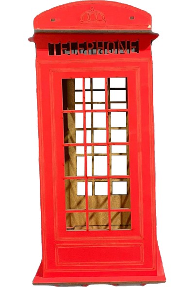 Ahşap Dekoratif Telefon Kulübesi Tekli