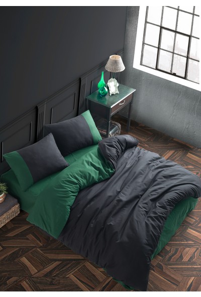 Cotton Touch Plain Siyah Zümrüt Ranforce Çift Kişilik Nevresim Takımı Cotton Touch Plain Siyah Zümrüt Ranforce Çift Kişilik Nevresim Takımı