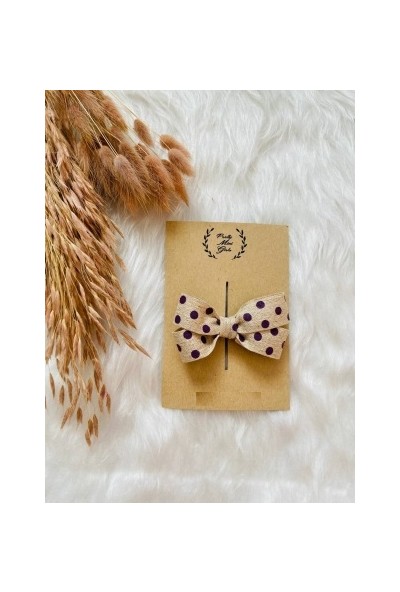 Keten Puantiyeli Klipsli Fiyonk Toka