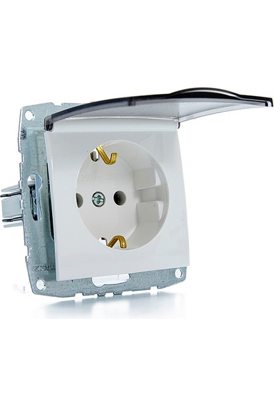 Mono Despına Beyaz Kapaklı Topraklı Priz Çerçeve Hariç 500-000121-118