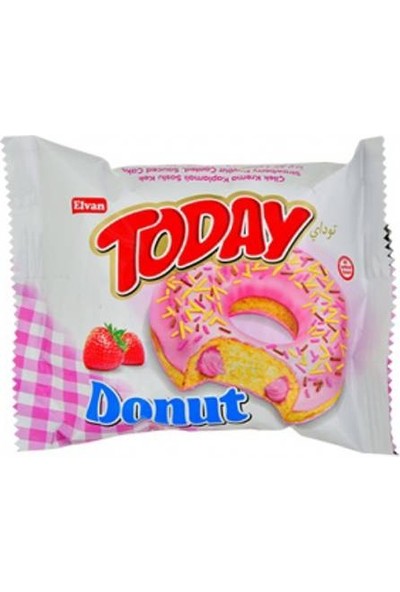 Elvan Today Donut Çilekli 50GR X12 Elvan Today Donut Çilekli 50GR X12