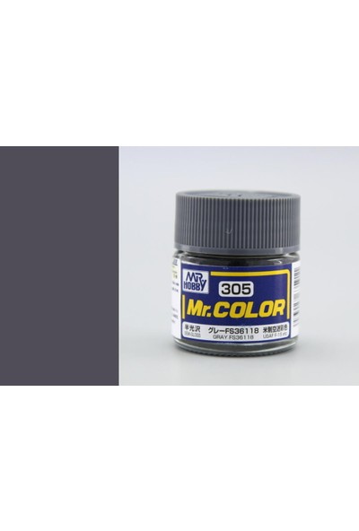 Mr Hobby Gunze C305 10 Ml. Gray FS36118, Mr.color Serisi Maket Boyası