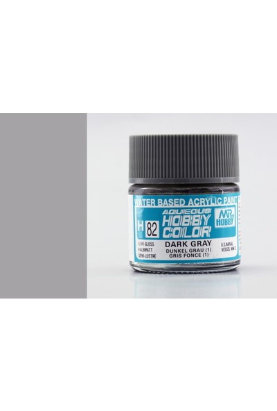 Mr Hobby Gunze H082 10 Ml. Dark Gray (1), Aqueous Serisi Maket Boyası