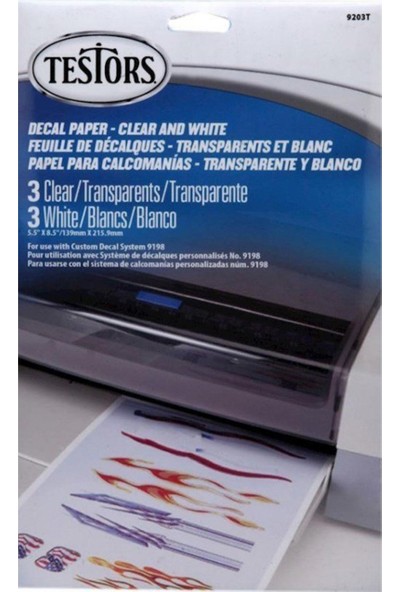 TESTORS 9203T Decal Paper Assortment 3 Clear 3 White