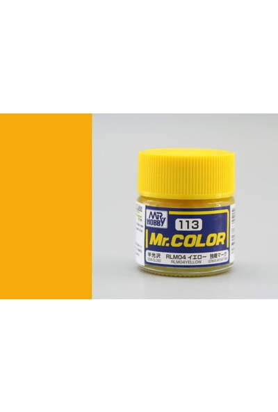 Mr Hobby Gunze C113 10 Ml. RLM04 Yellow, Mr.color Serisi Maket Boyası