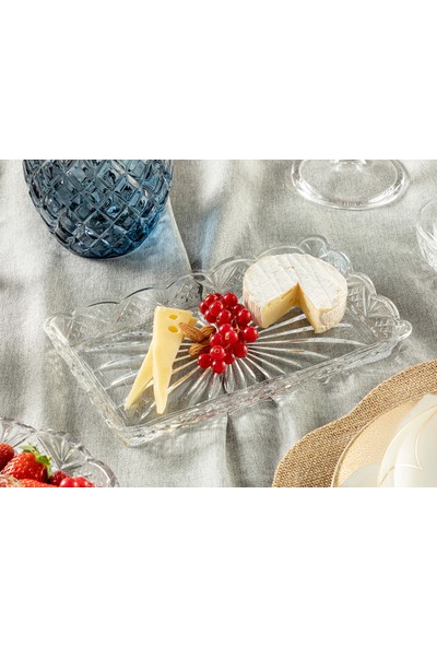 English Home Cross Cam 2'li Kayık Tabak 25 cm Şeffaf English Home Cross Cam 2'li Kayık Tabak 25 cm Şeffaf