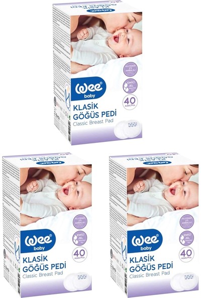 Wee Baby 132 Klasik Göğüs Pedi 40'lı x 3 Kutu