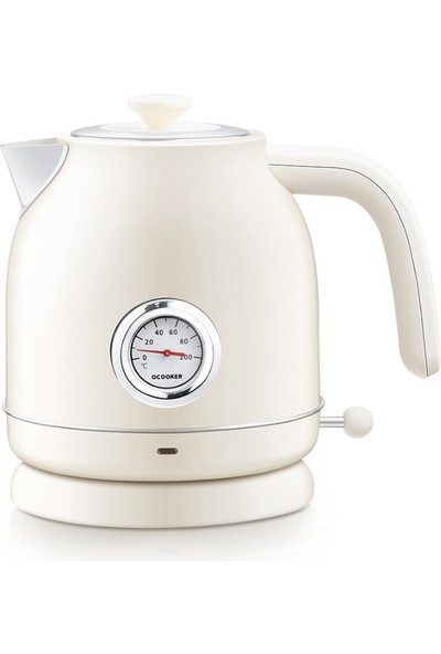 Xiaomi Ocooker Paslanmaz Çelik Retro Elektrikli Su Isıtıcısı, Izle Termometre Ekranlı 1.7l 1800W 220V Beyaz Xiaomi Ocooker Paslanmaz Çelik Retro Elektrikli Su Isıtıcısı, Izle Termometre Ekranlı 1.7l 1800W 220V Beyaz