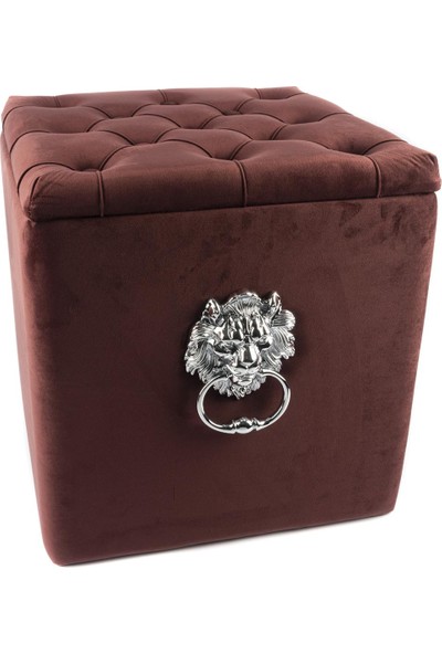 Mikasa Moor Bordo Aslanlı Puf 41X45CM Mikasa Moor Bordo Aslanlı Puf 41X45CM