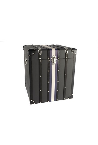 Mikasa Moor Gri Şeritli Sandık 43X43X50CM Mikasa Moor Gri Şeritli Sandık 43X43X50CM