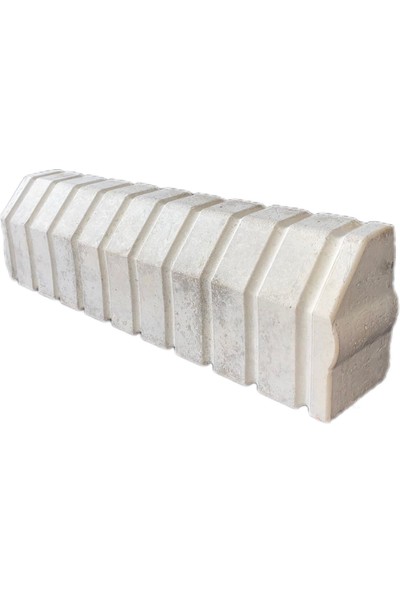 Adın Taş Kilitli Çizgili Bahçe Beton Bordür 41X12X8